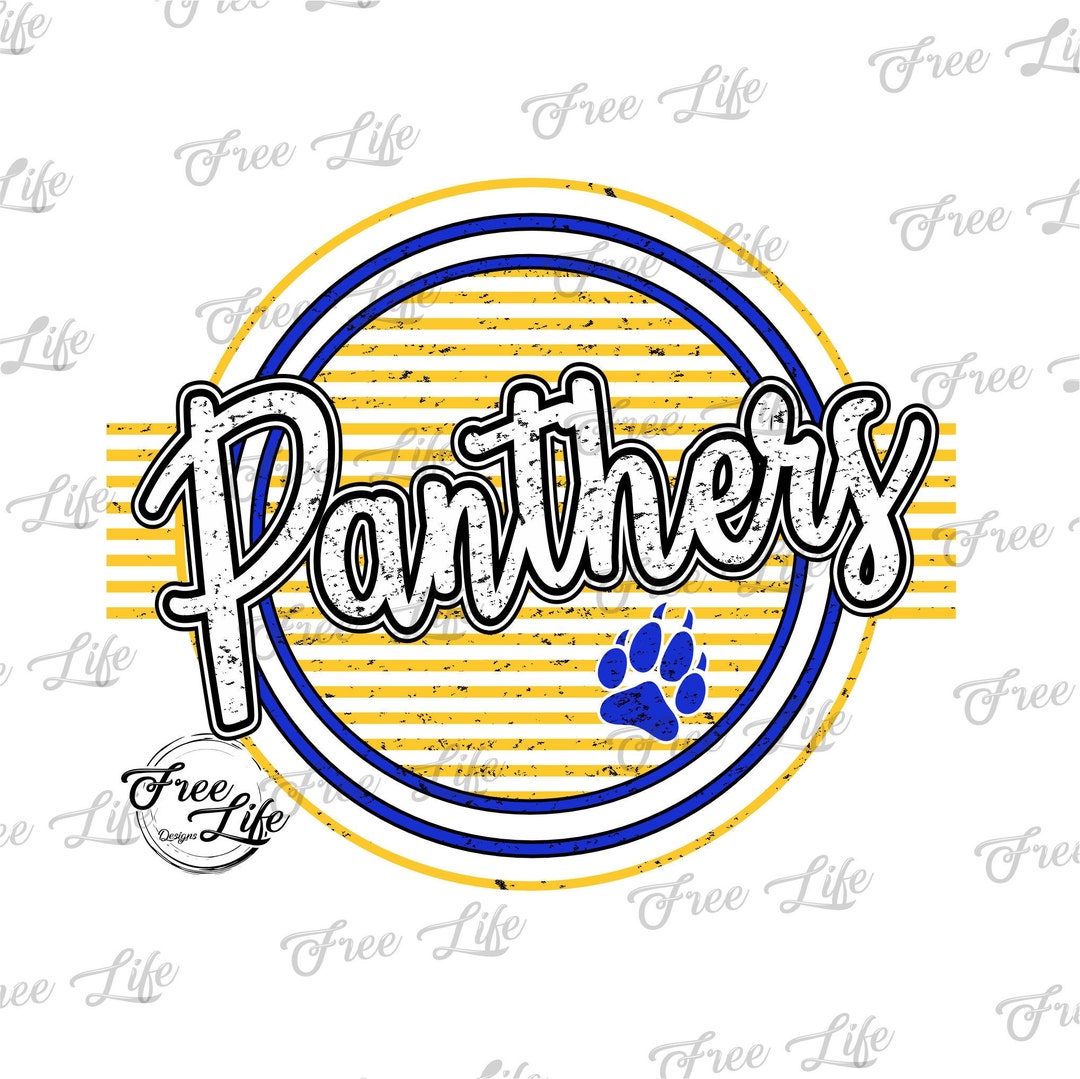 Panthers PNG Download, Yellow and Blue Panthers School Mascot Png ...