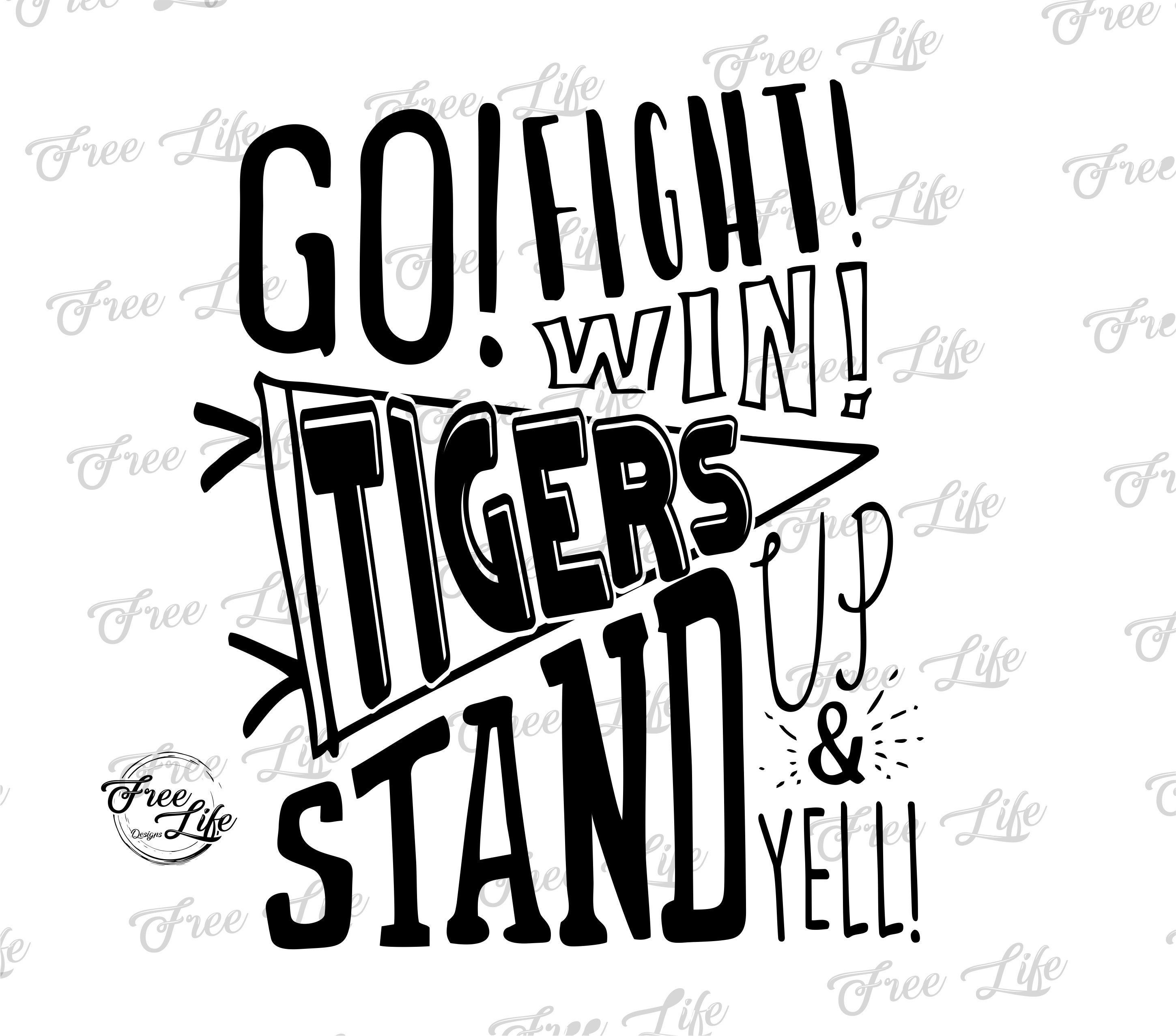 Tigers PNG Download Go Fight Win Tigers SVG Digital Art - Etsy