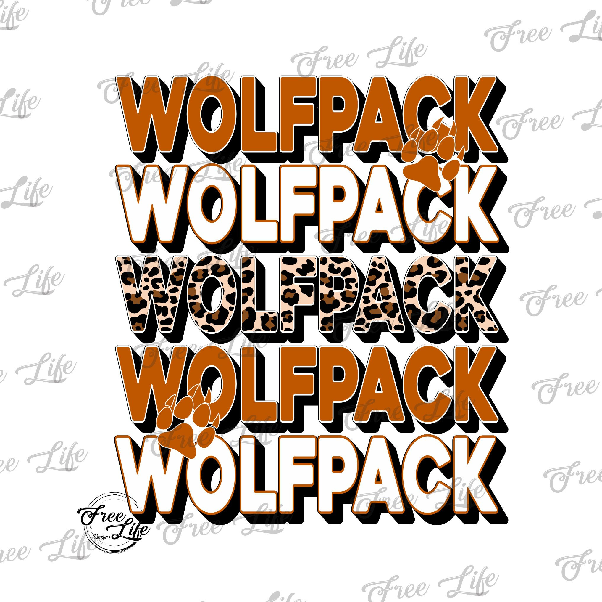 Cool Wolf Pack Logo