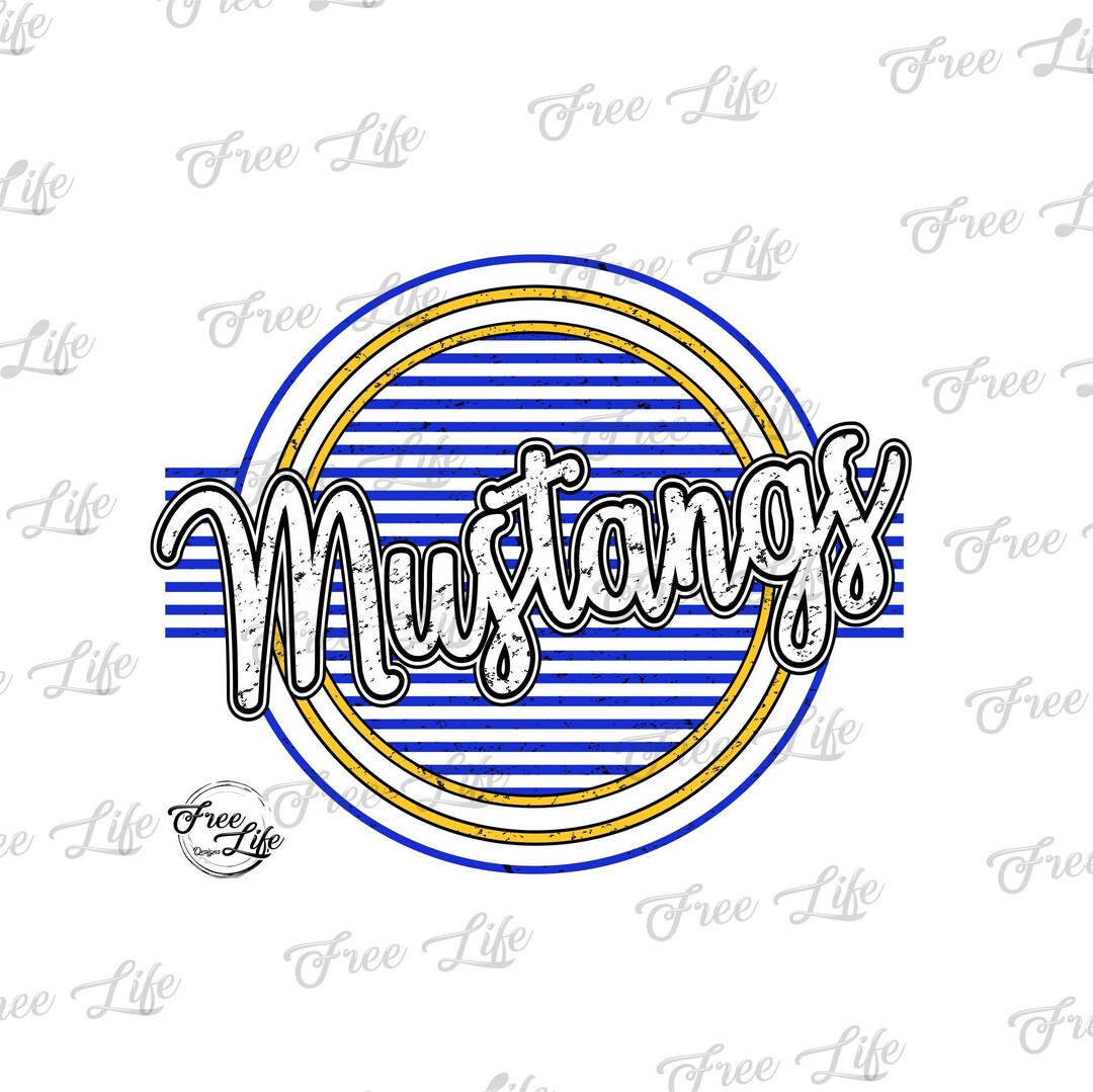 Mustangs PNG Download, Mustangs School Mascot Png, Blue and Gold ...