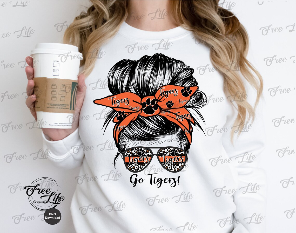 Tigers PNG Download Tigers Messy Bun Digital Art Download - Etsy
