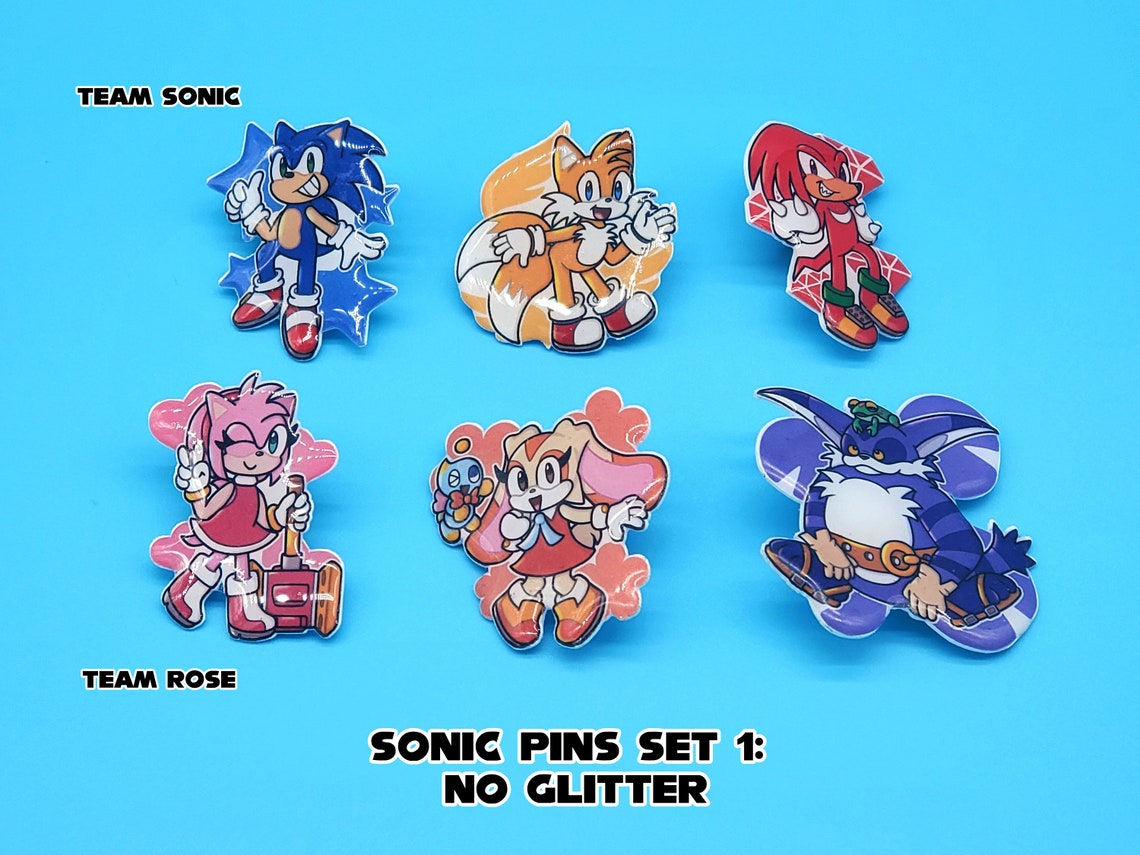 Sonic the Hedgehog Resin Button Pins Set 1 team Sonic & Team - Etsy