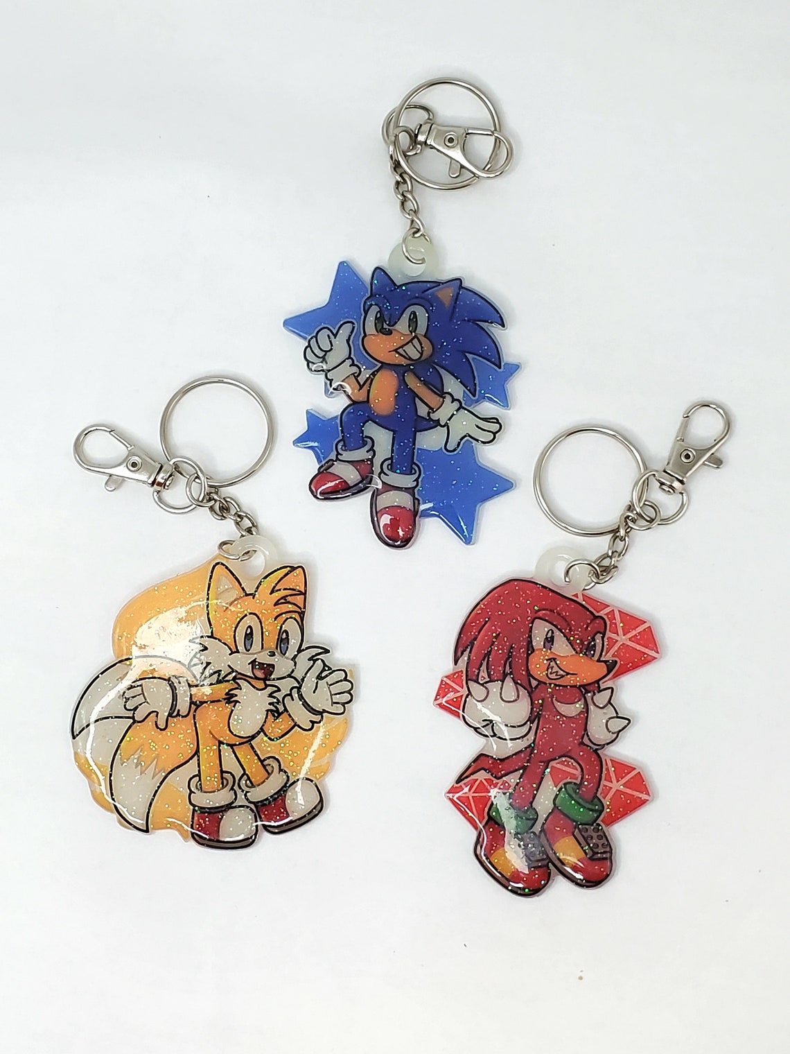 Sonic the Hedgehog Resin Glitter Keychains Set 1 team Sonic - Etsy