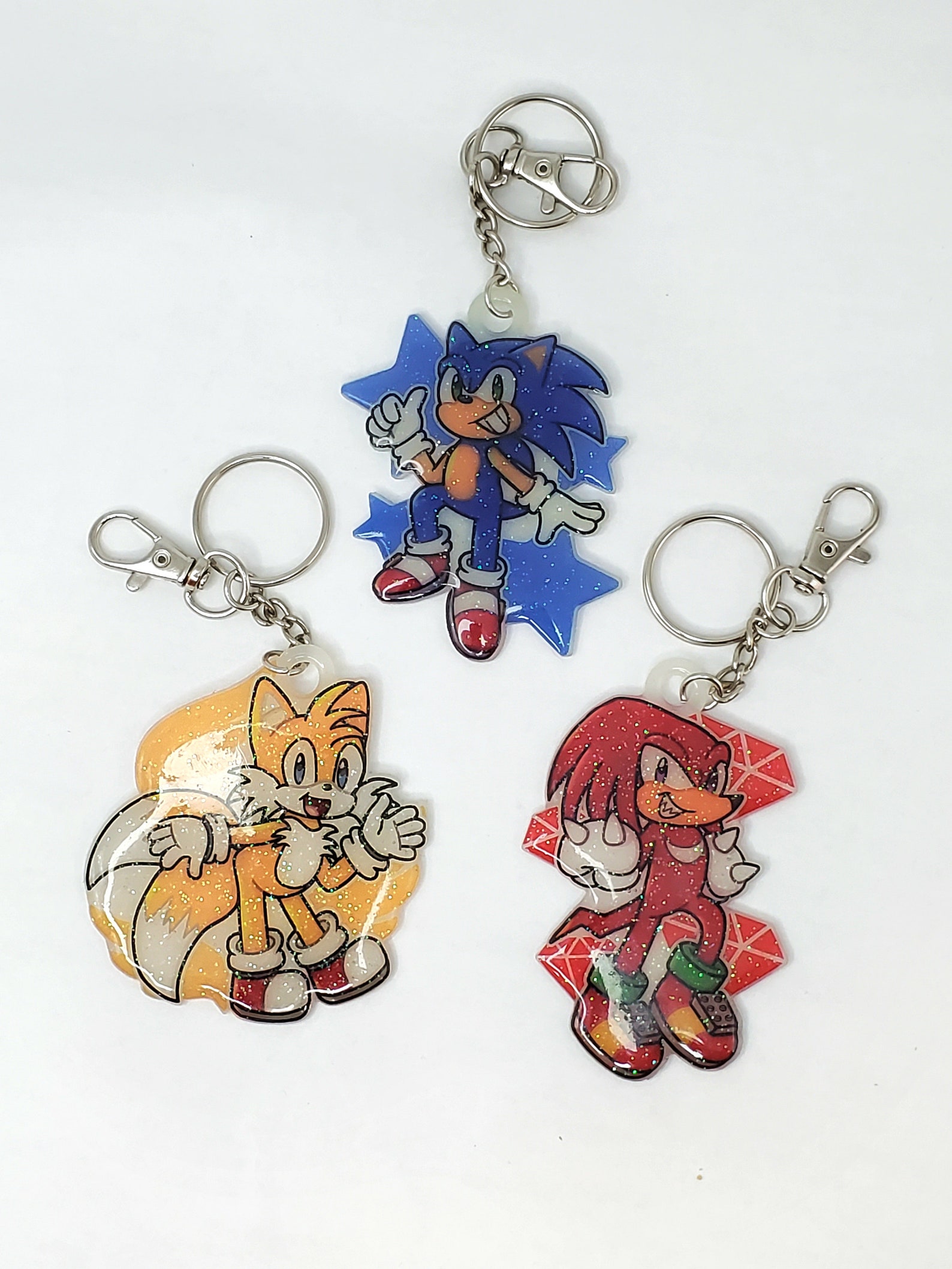 Sonic the Hedgehog Resin Glitter Keychains Set 1 team Sonic - Etsy