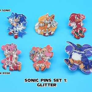 Sonic the Hedgehog Resin Button Pins Set #1 (team Sonic & Team Rose) - Etsy