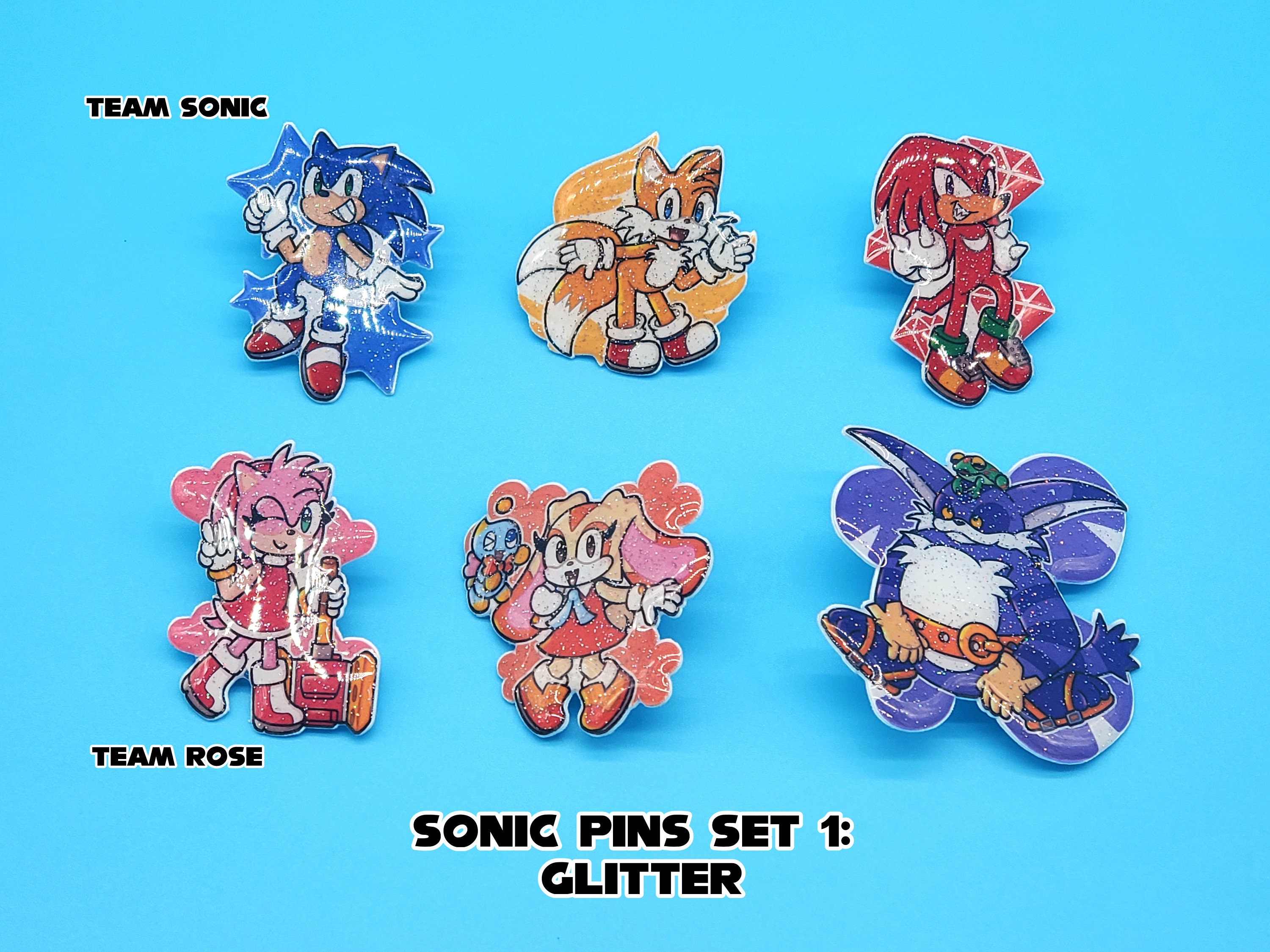 Sonic the Hedgehog Resin Button Pins Set #1 (team Sonic & Team Rose) - Etsy