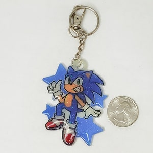 Sonic the Hedgehog Resin Glitter Keychains Set #1 (team Sonic & Team ...