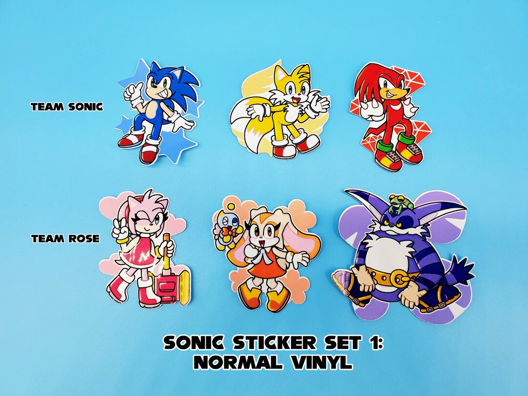 Sonic the Hedgehog Decal Sticker Pack Set #1 (team Sonic & Team Rose ...