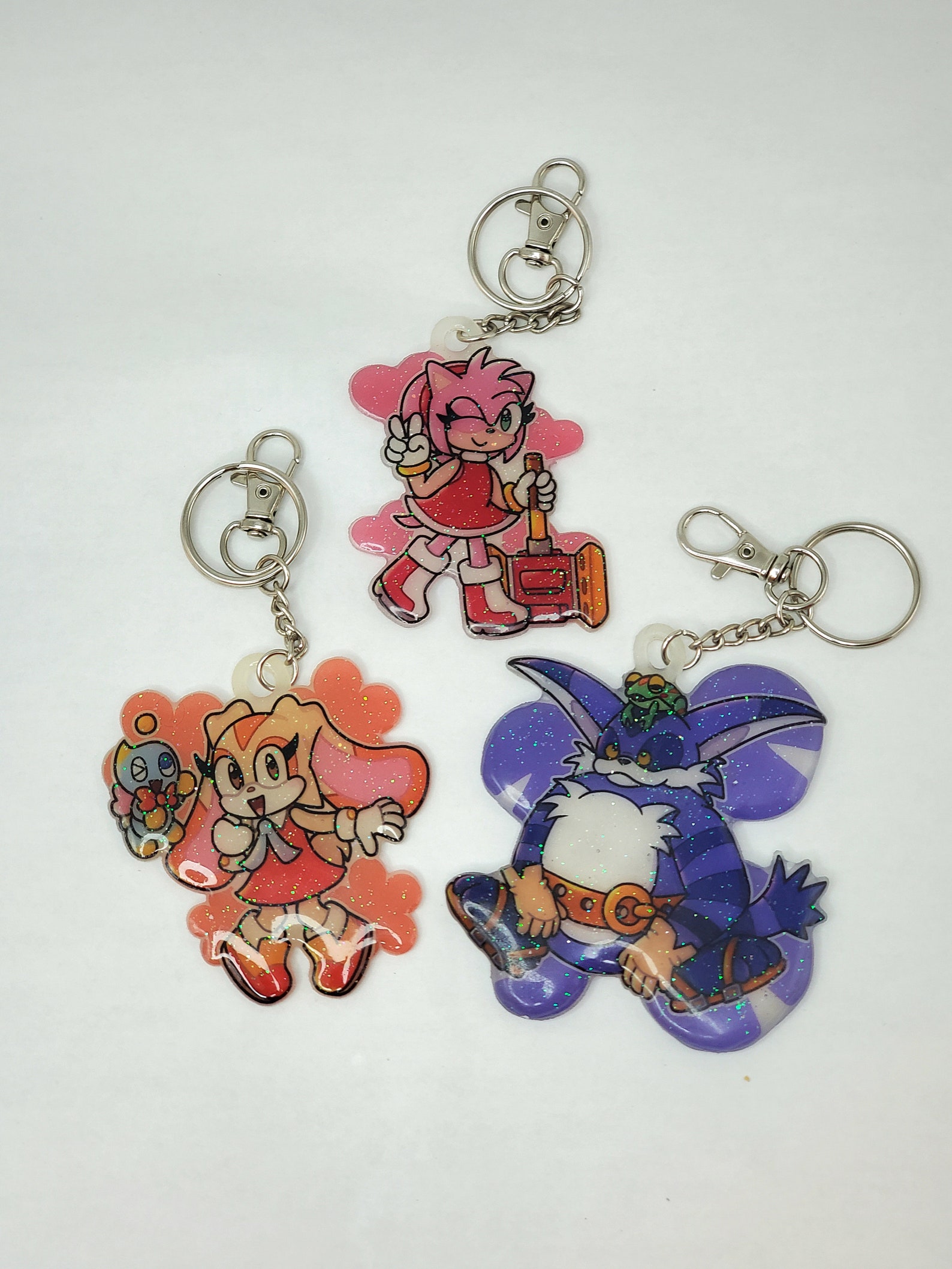 Sonic the Hedgehog Resin Glitter Keychains Set 1 team Sonic - Etsy