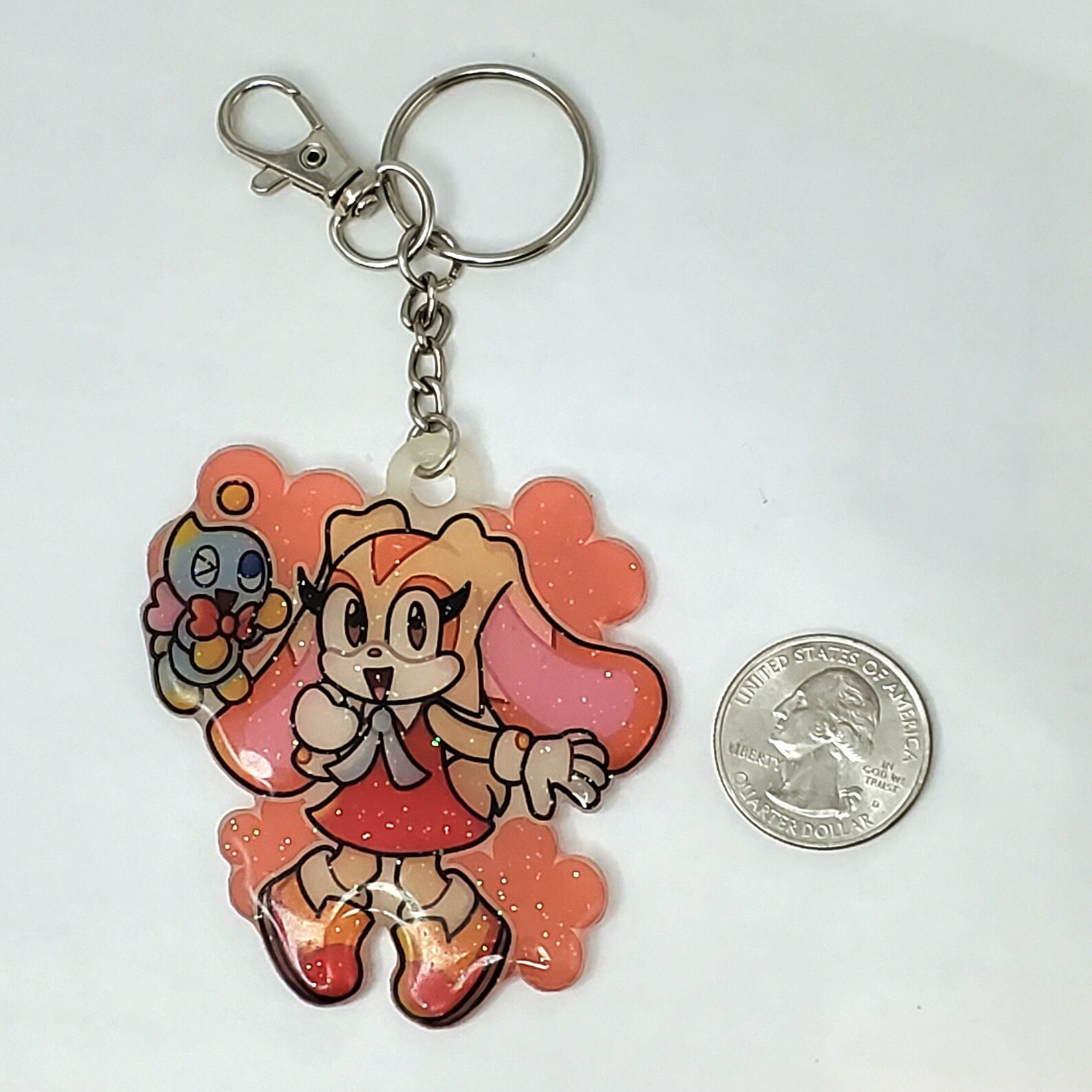 Sonic the Hedgehog Resin Glitter Keychains Set 1 team Sonic & Team Rose ...