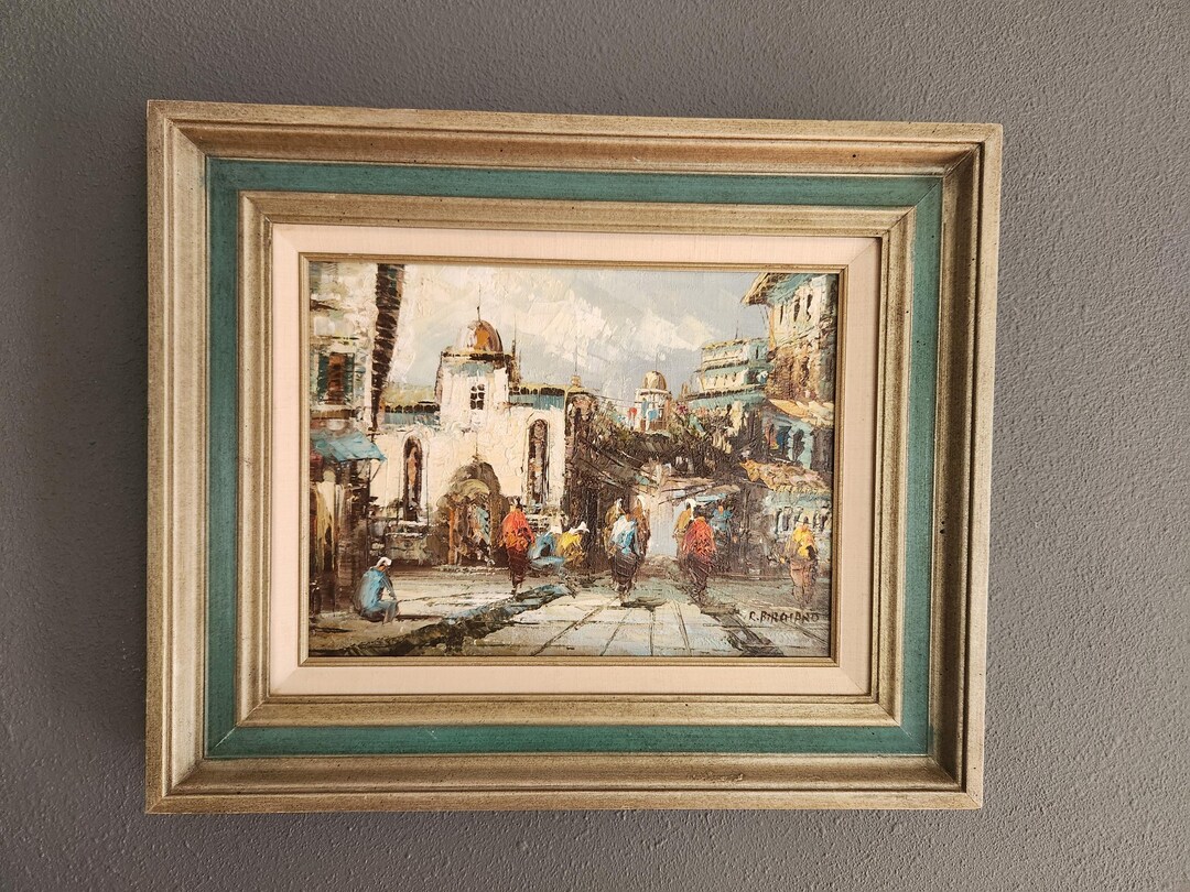 Vintage European Street Scene Painting Signed by Birchard Framed - Etsy