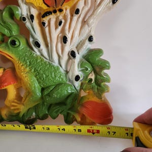Vintage 1970s Homco Mushroom Frog Butterfly Plastic Wall Hanging With 2 ...