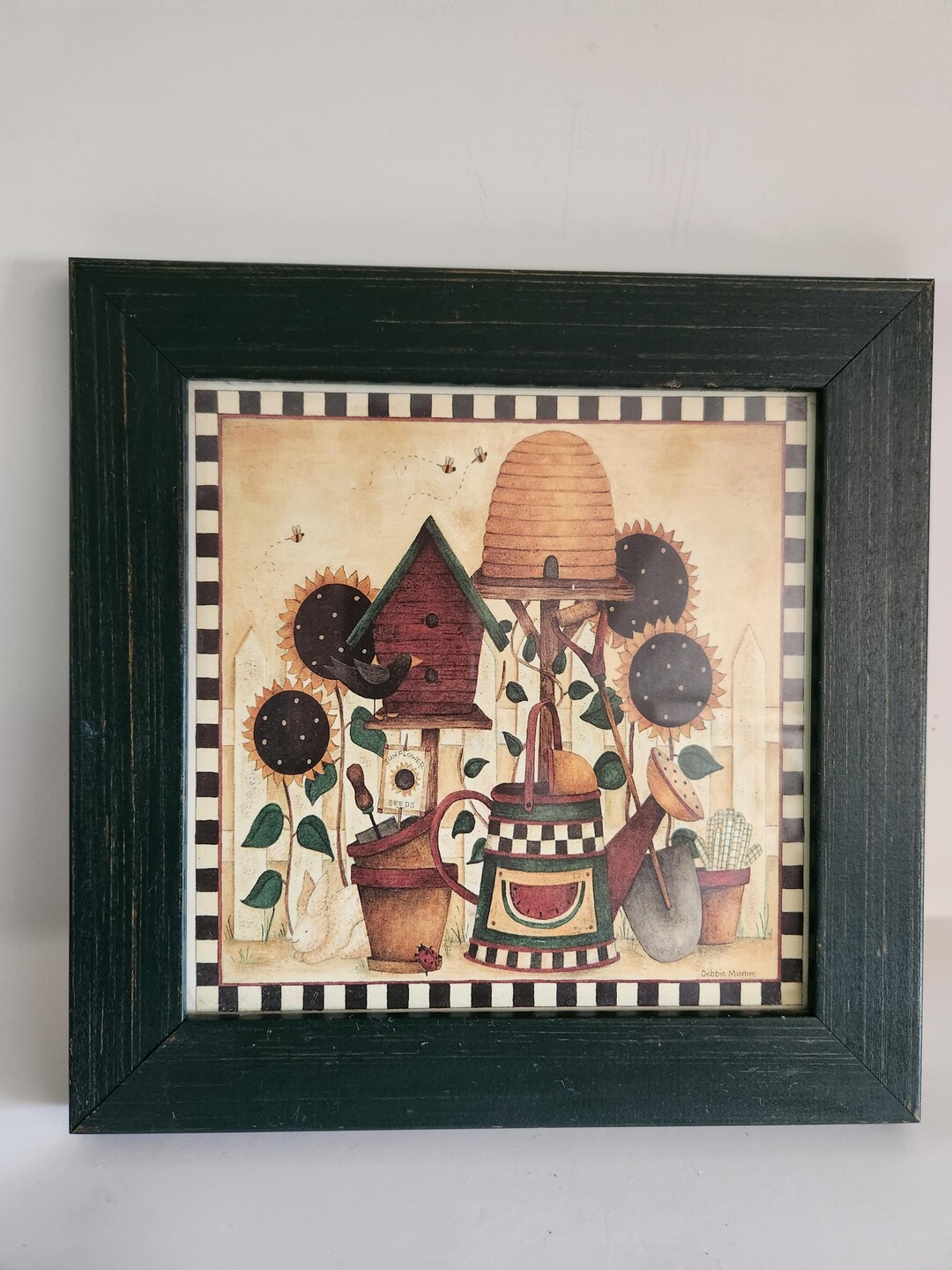 Vintage Debbie Mumm Bees Gardening Sunflowers Framed Art Print - Etsy