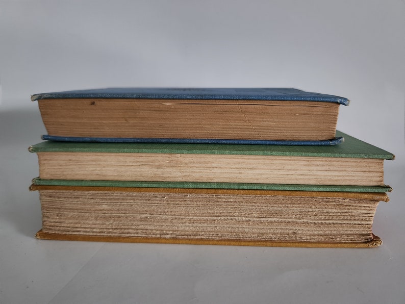 Vintage Trio of Books With Bright Colored Covers - Etsy