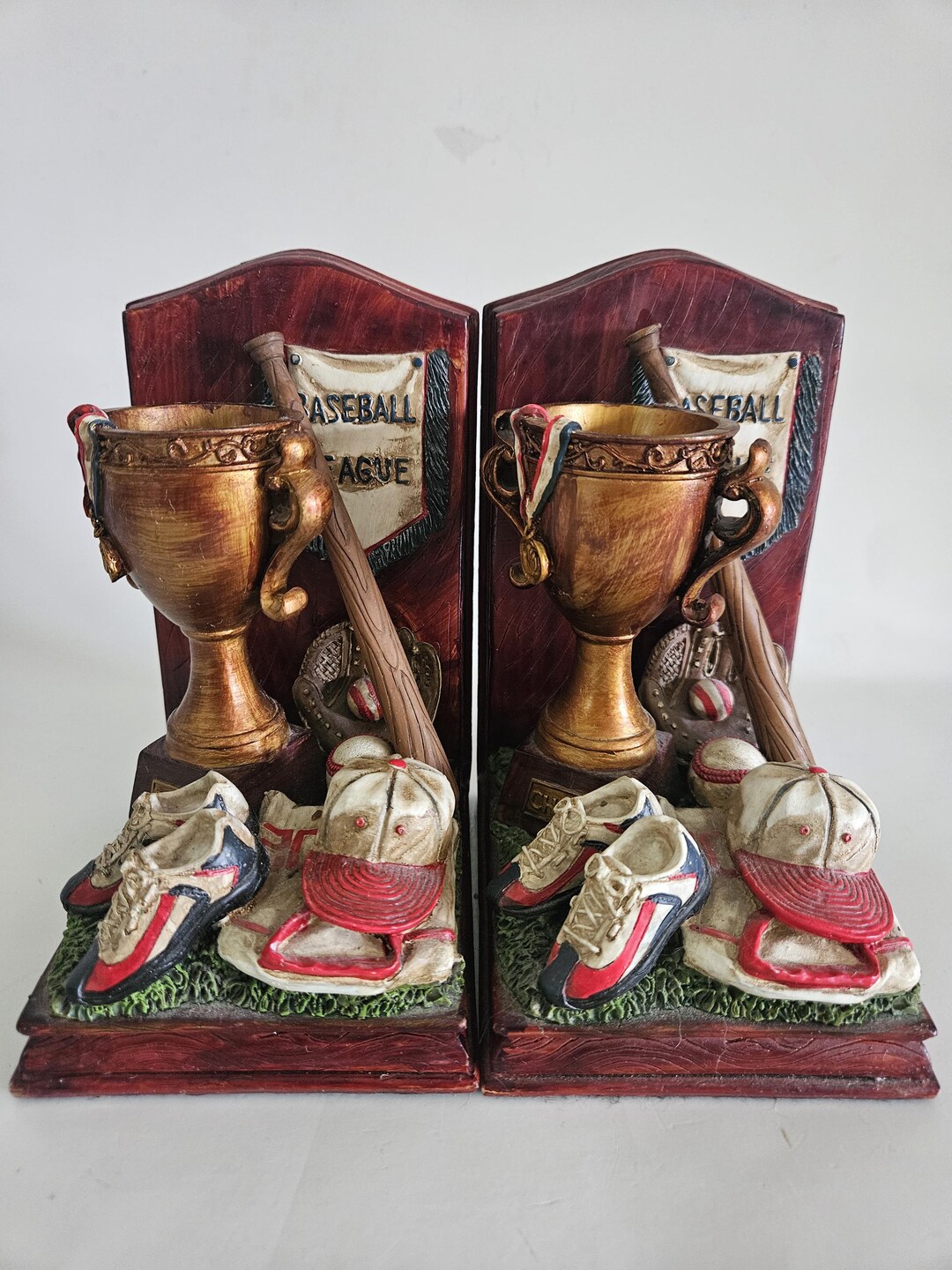 Vintage Baseball Champion Trophy Bookends Set of 2 - Etsy