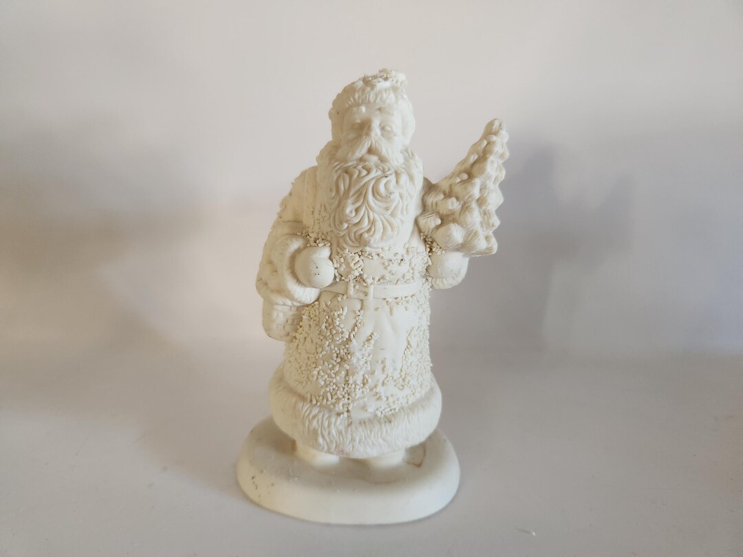 Vintage All White Ceramic Santa Clause Figurine - Etsy