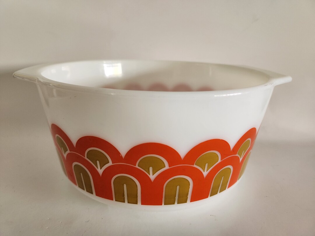 Vintage Pyrex #344 MOD Fish Scale Arches 3qt Mixing Bowl Dish MCM ...