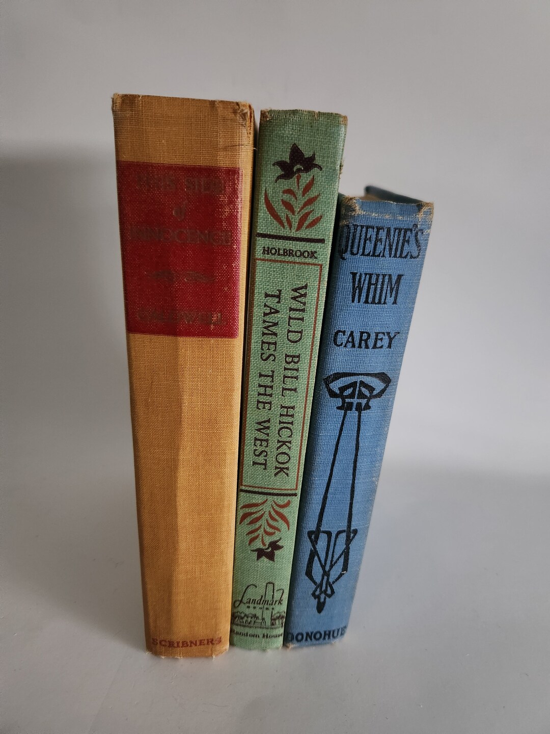 Vintage Trio of Books With Bright Colored Covers - Etsy