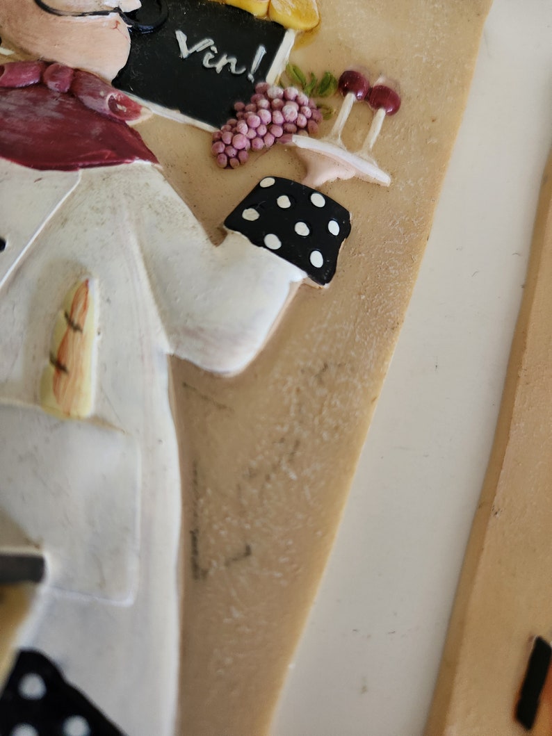 Vintage 3D Ceramic Wall Tile Plaques of Chefs Cooking Set of 2 - Etsy