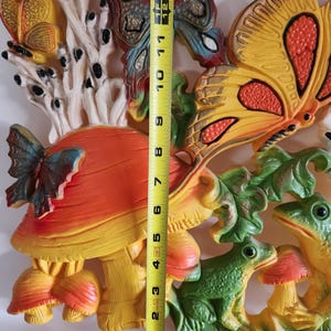 Vintage 1970s Homco Mushroom Frog Butterfly Plastic Wall Hanging With 2 ...