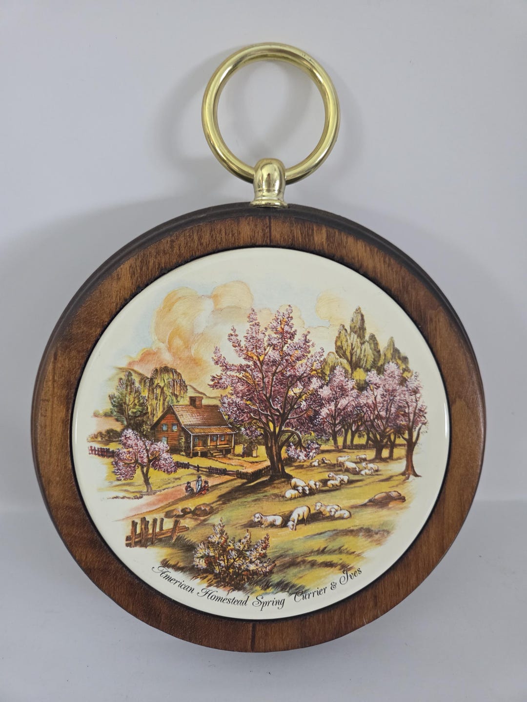 Vintage Currier and Ives Spring American Homestead Wall Plaque Plate - Etsy