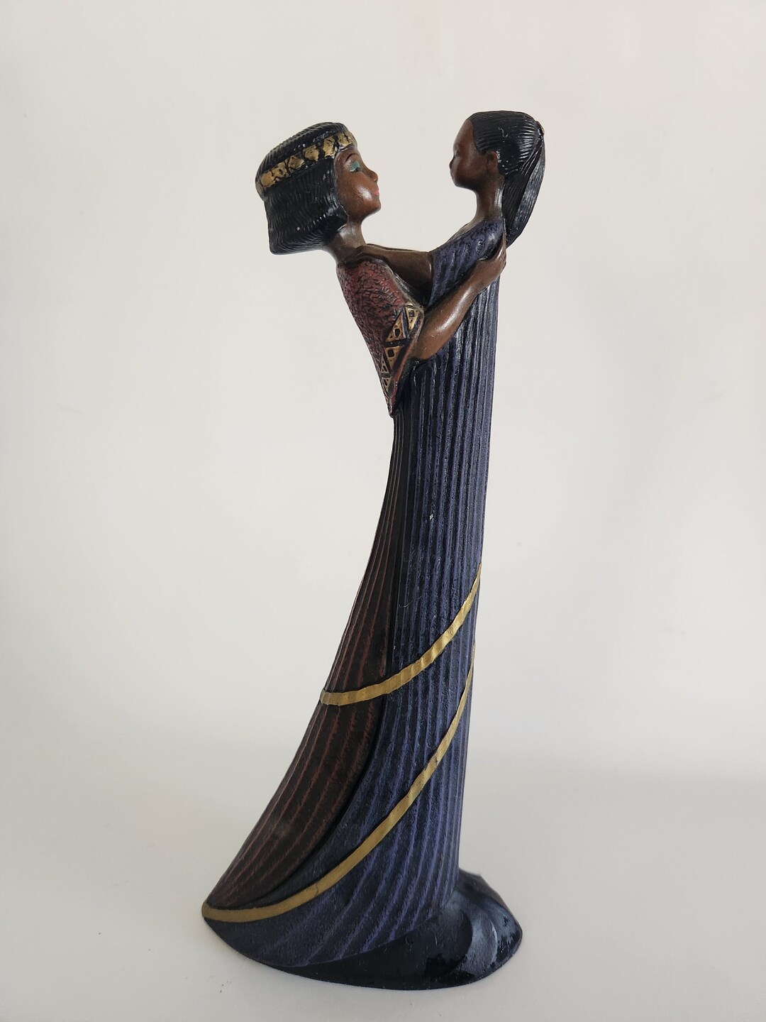 Vintage Enesco Mahogany Princess Egyptian Mother and Child Figurine ...