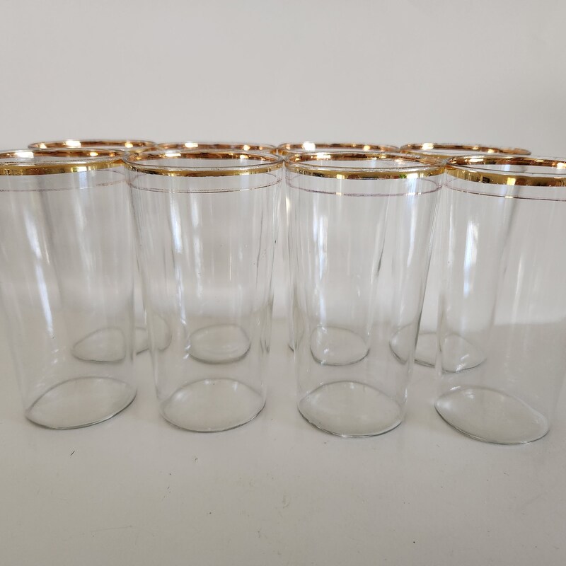 Gold Rim Drinking Glasses - Etsy