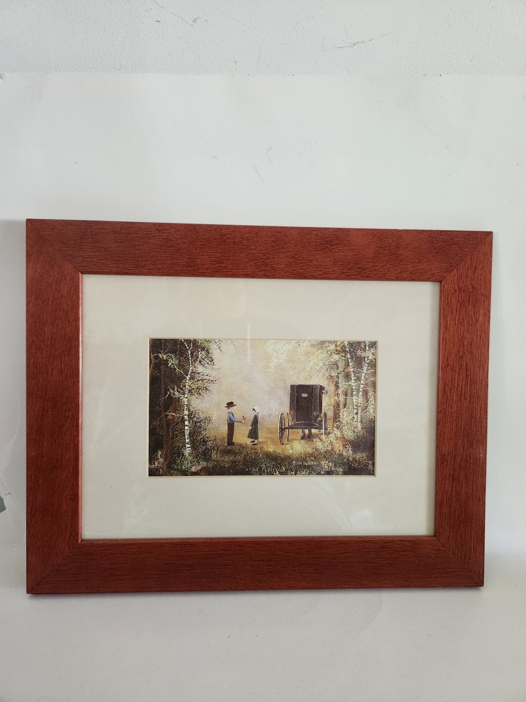 Vintage 1994 Al Koenig Amish Boy Girl Buggy Friendship First Love Print ...