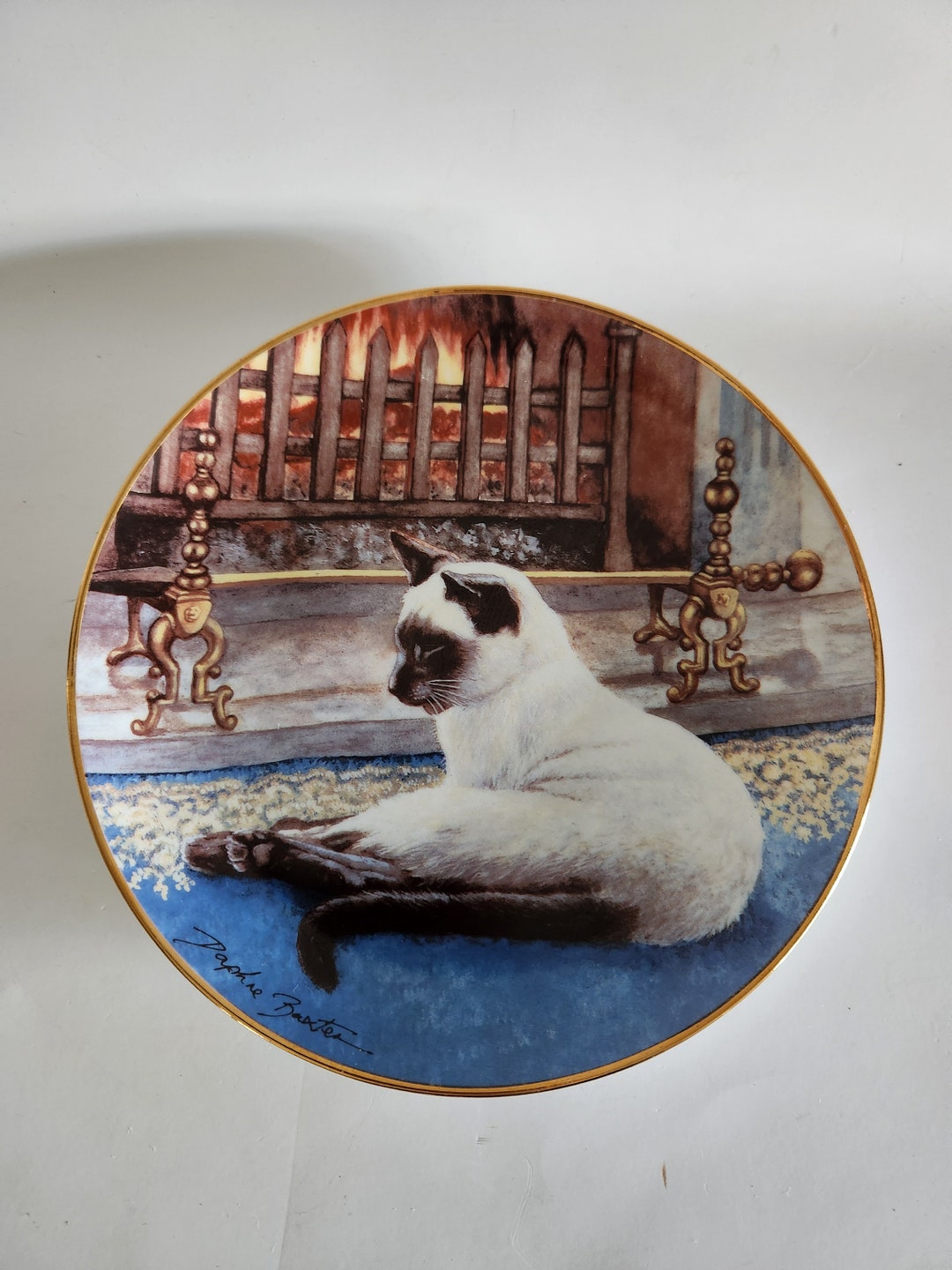 Vintage Franklin Mint Slumbering Siamese Cat Plate Daphne Baxter ...