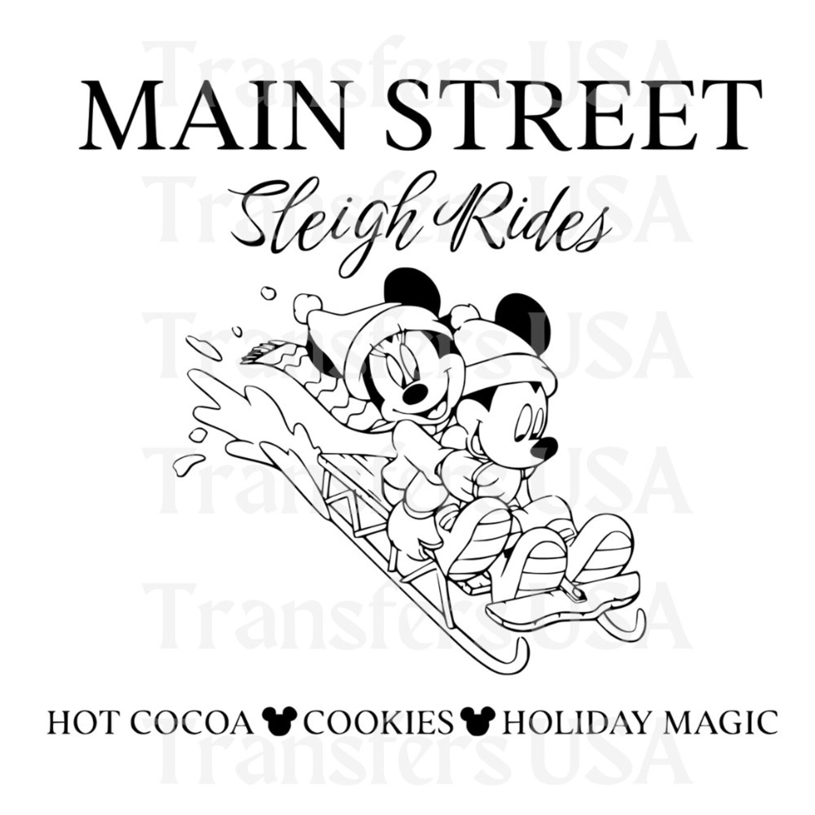 Main Street Sleigh Rides SVG Cricut Cut File, Vintage Disneyland ...