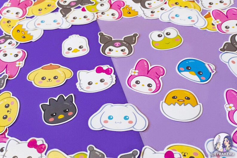 Sanrio Stickers Pack Illustrated Sanrio Stickers Hello Kitty Kuromi ...