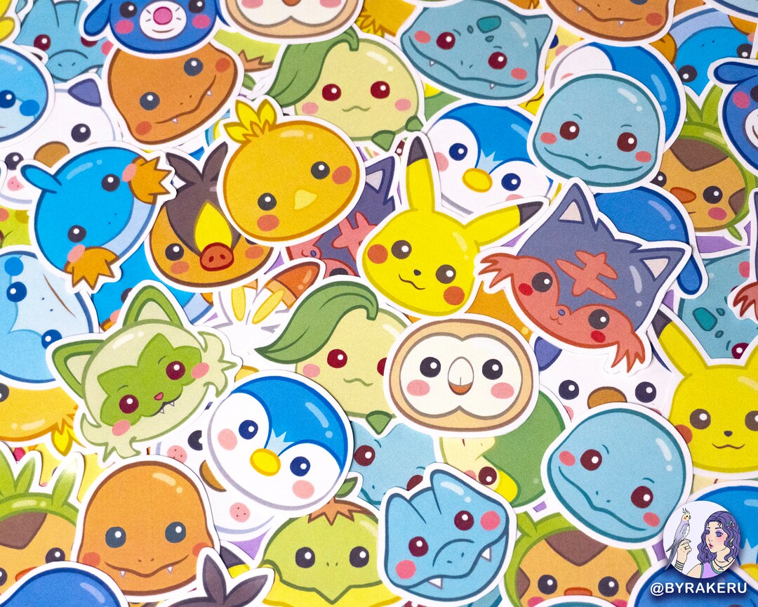 Pokemon Starter Stickers Pokemon Stickers Pikachu Sticker Charmander ...