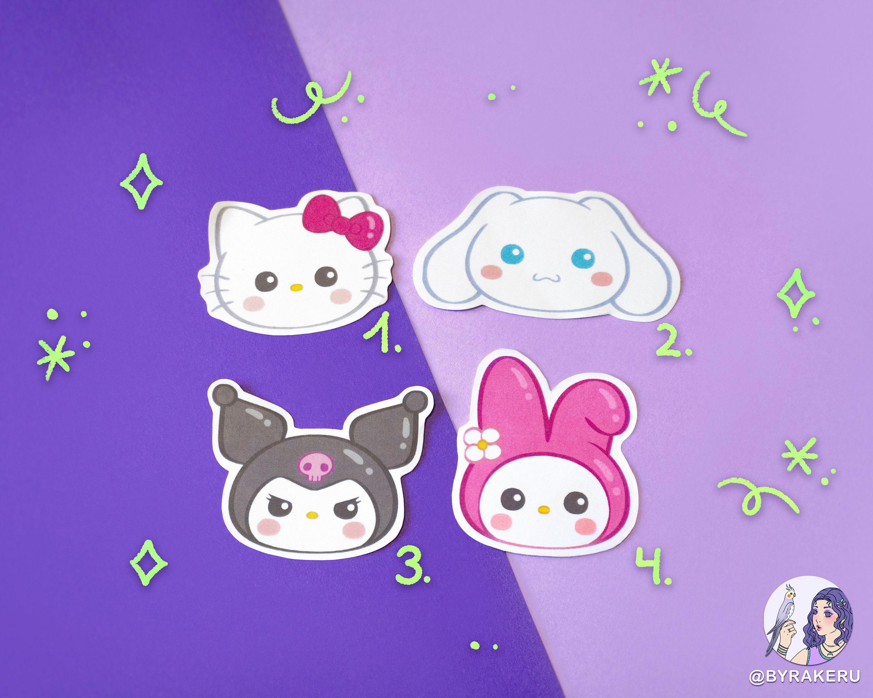 Sanrio Stickers Pack Illustrated Sanrio Stickers Hello Kitty Kuromi ...