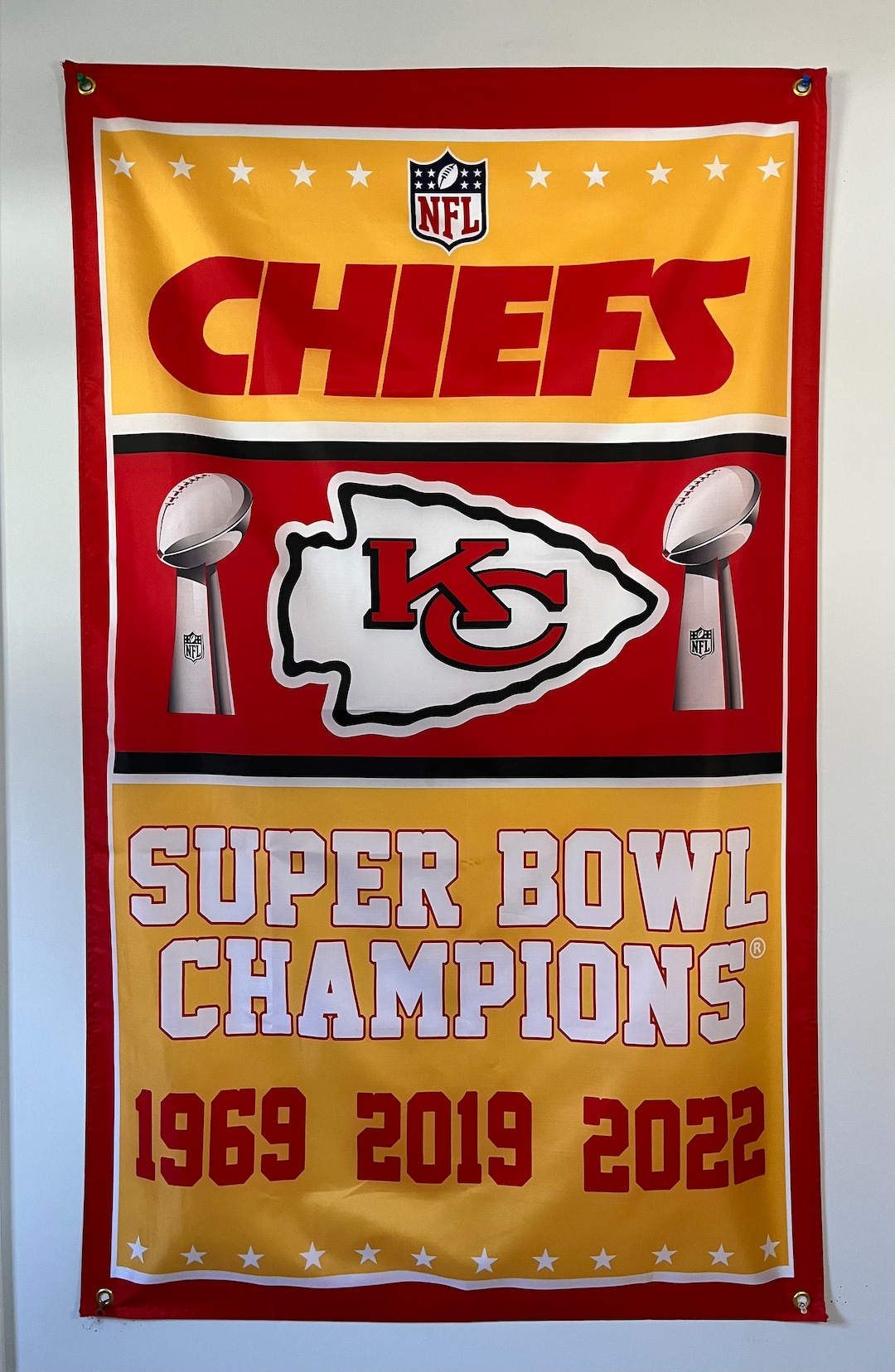 Kansas City Chiefs Super Bowl Banner Flag Wall Art - Etsy