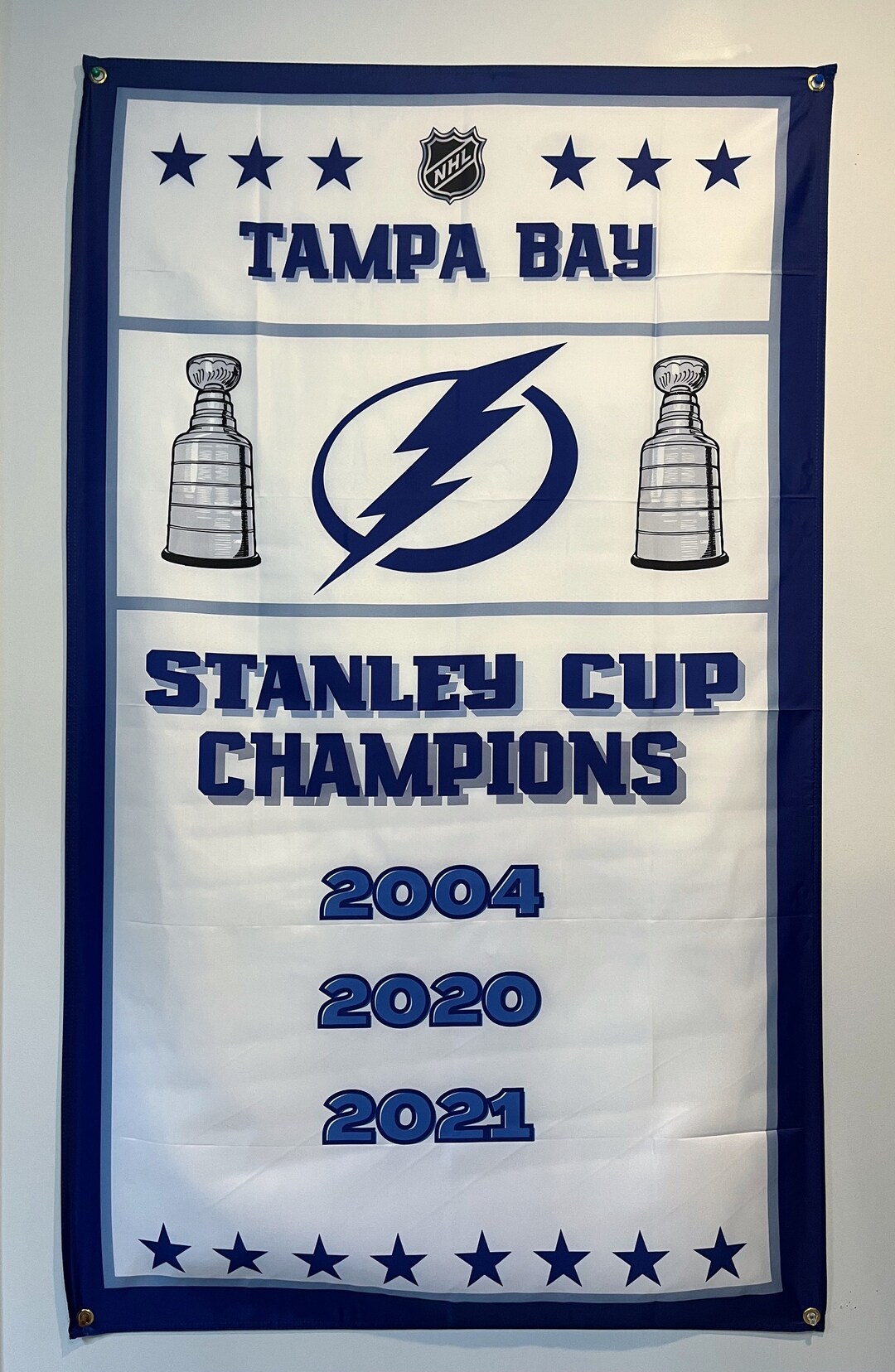 Tampa Bay Lightning Stanley Cup Banner Flag Wall Art - Etsy