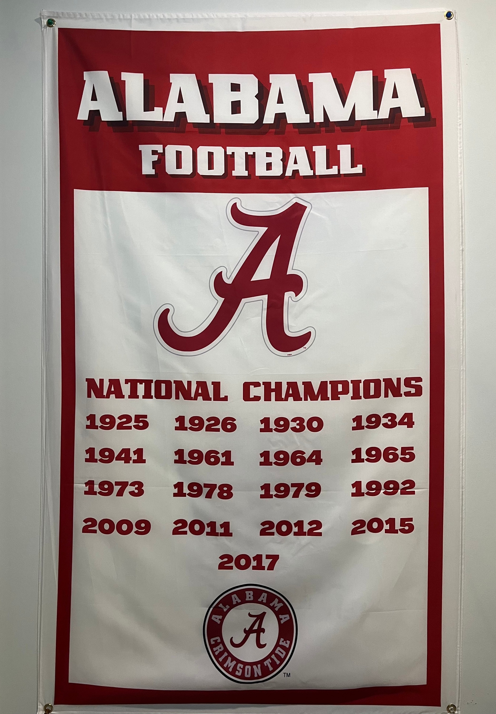 Alabama National Championship Banner Flag Wall Art - Etsy