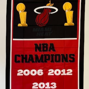 Miami Heat NBA Championship Banner Flag Wall Art - Etsy