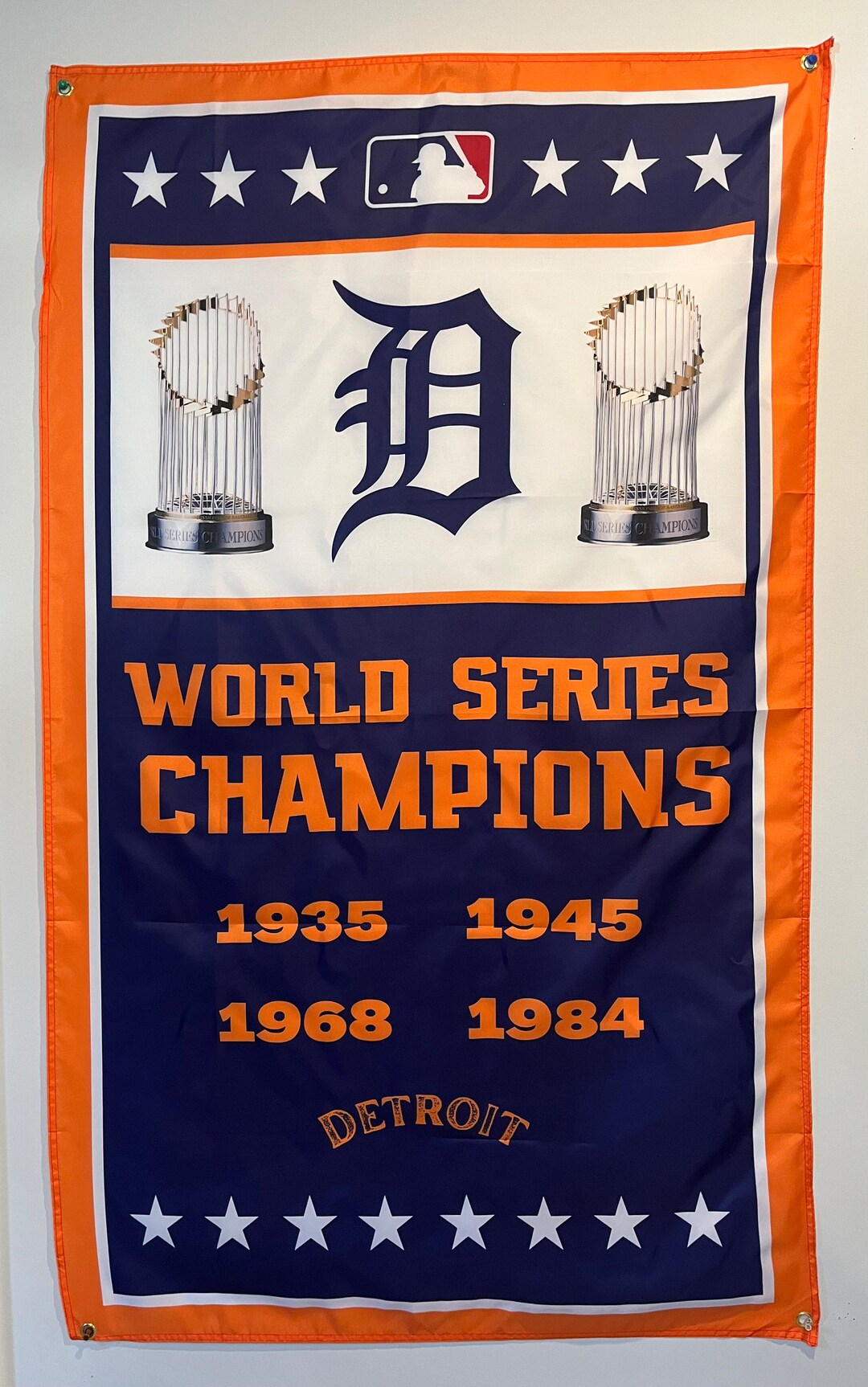 Detroit Tigers World Series Championship Banner Flag Wall Art - Etsy
