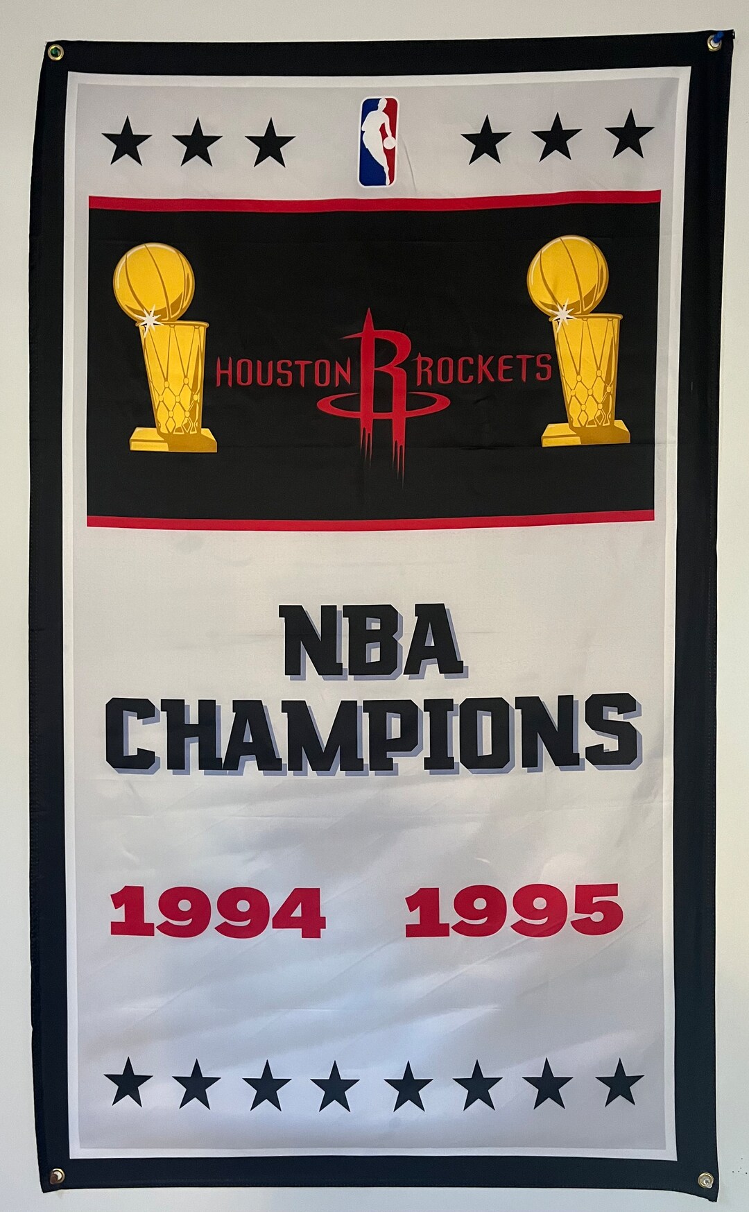 Houston Rockets NBA Championship Banner Flag Wall Art - Etsy
