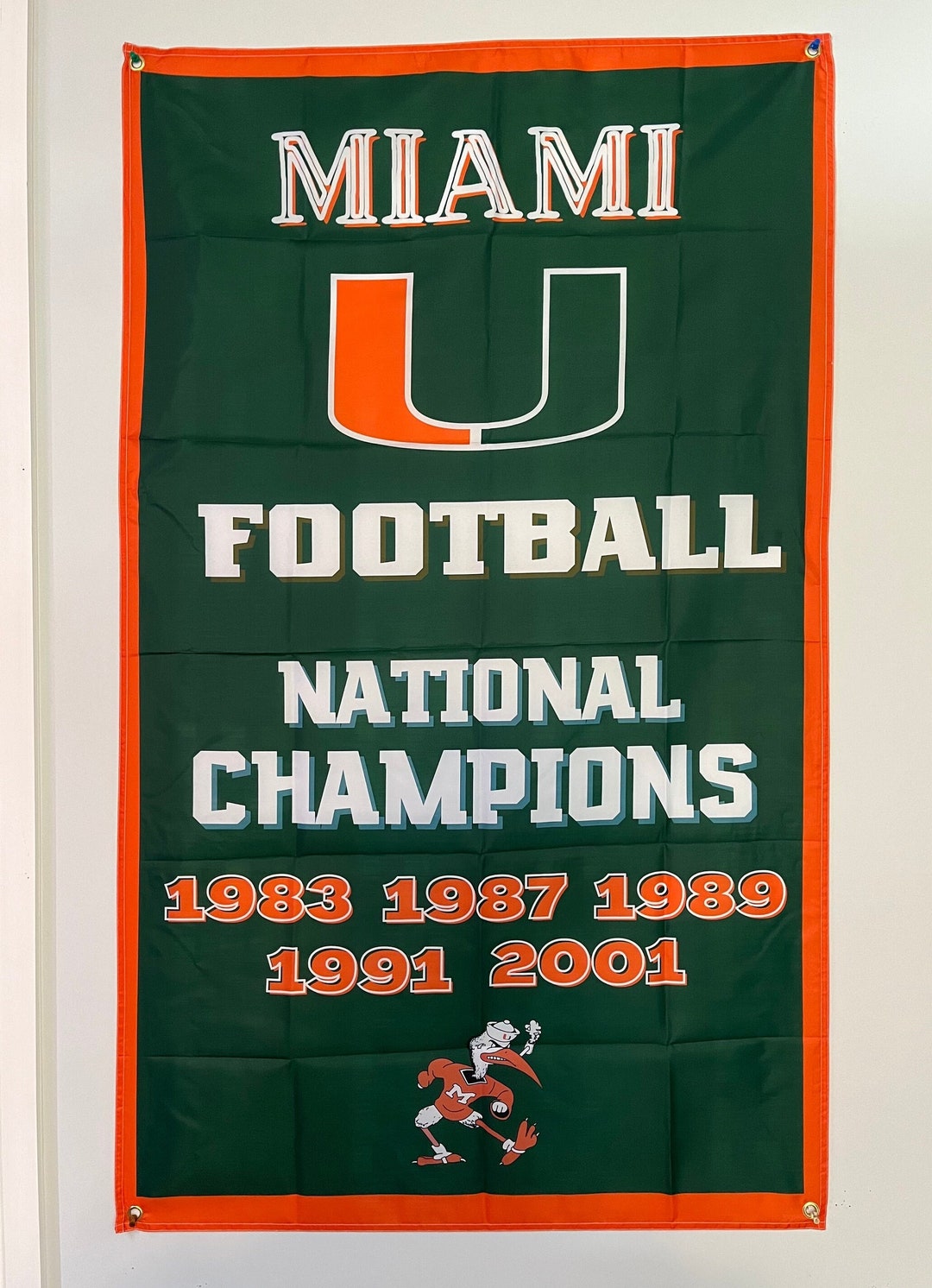 University of Miami National Championship Banner Flag Wall Art - Etsy