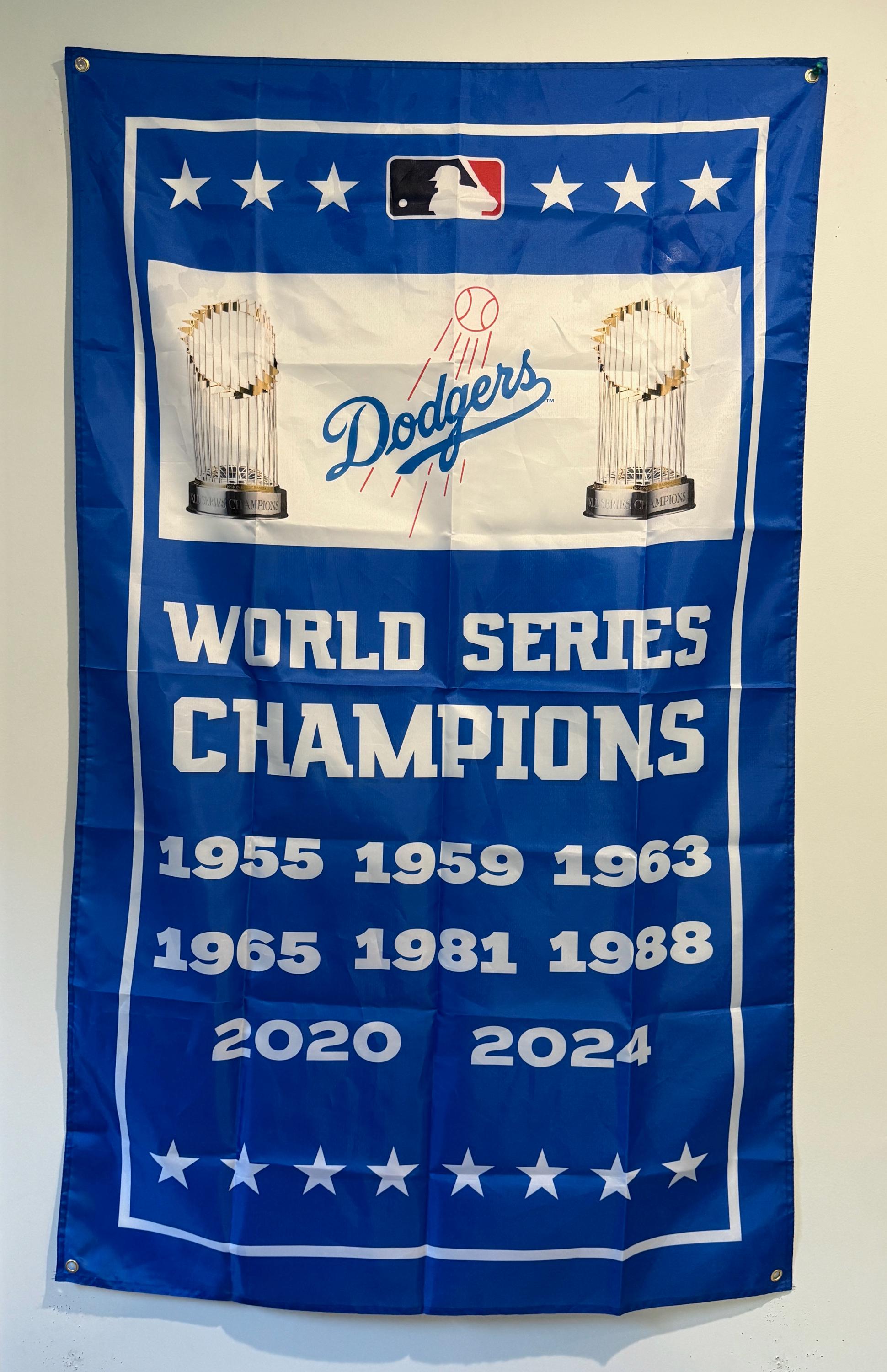 LA Dodgers World Series Championship Banner Flag Wall Art - Etsy