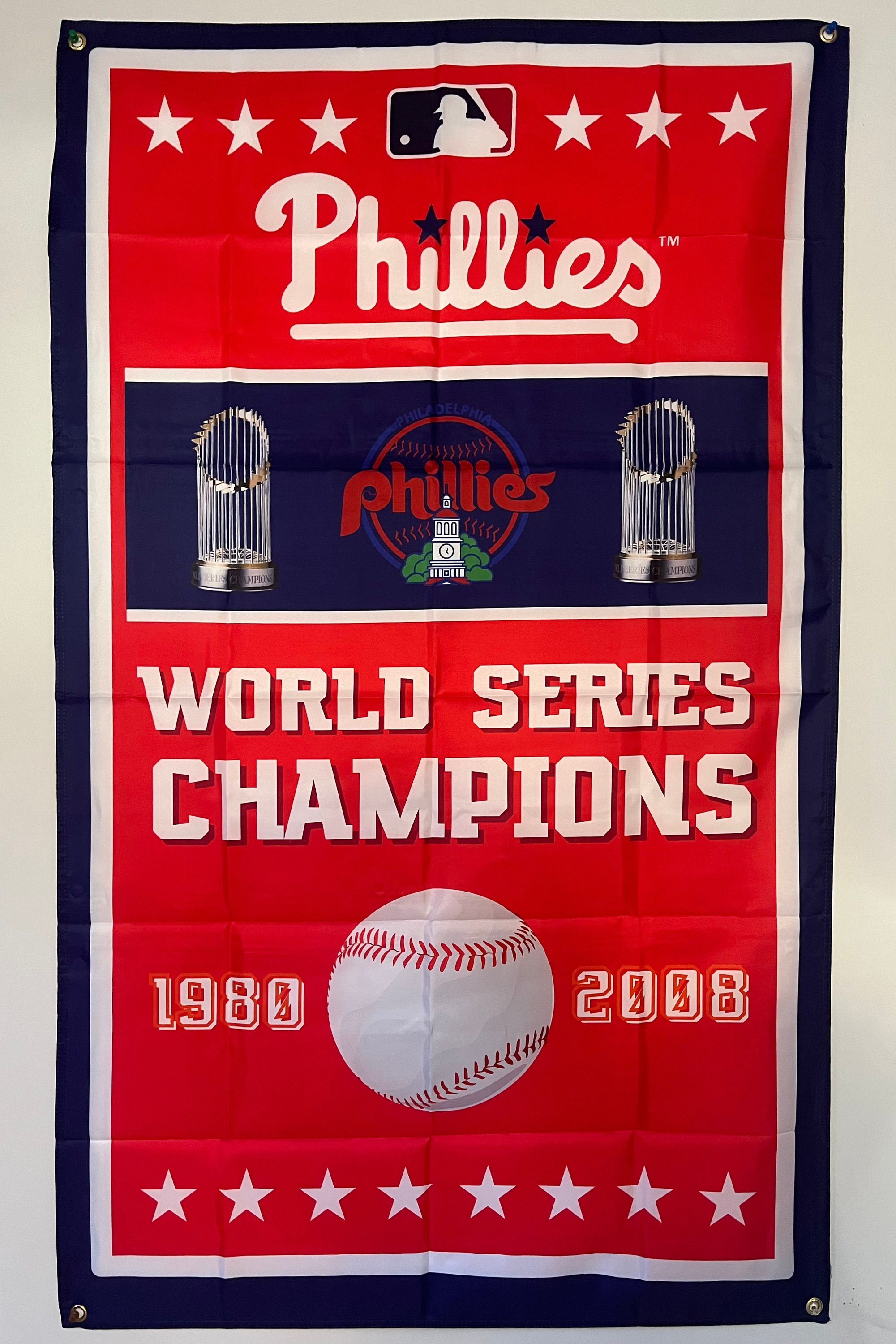 Philadelphia Phillies World Series Championship Banner Flag Wall Art - Etsy