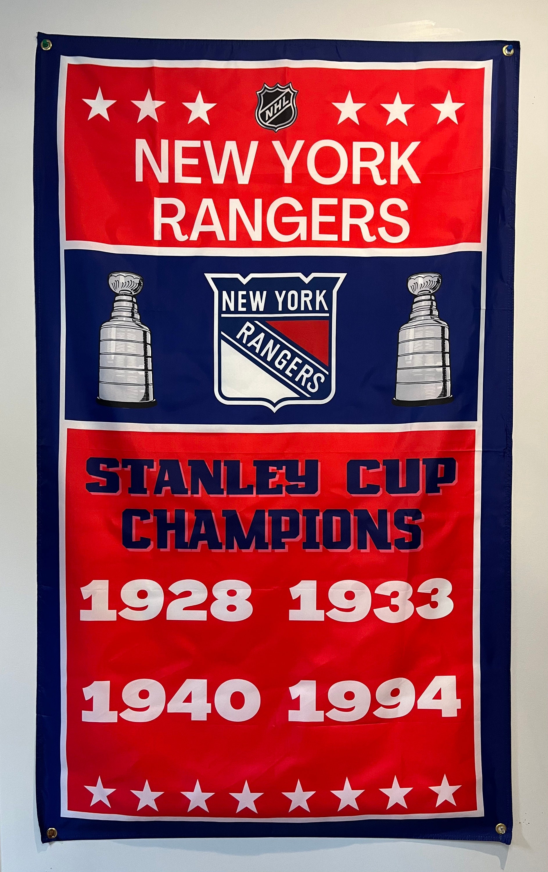 New York Rangers Stanley Cup Banner Flag Wall Art - Etsy