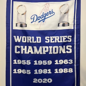 LA Dodgers World Series Championship Banner Flag Wall Art - Etsy