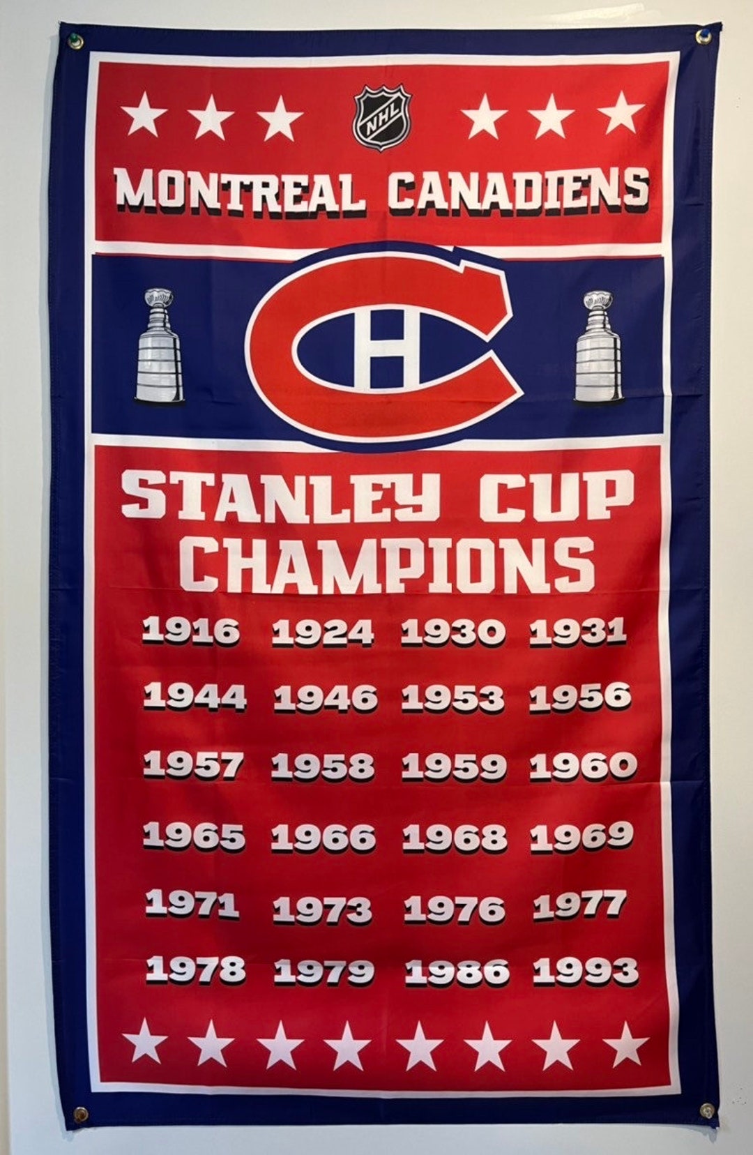 Montréal Canadiens Stanley Cup Banner Flag Wall Art - Etsy