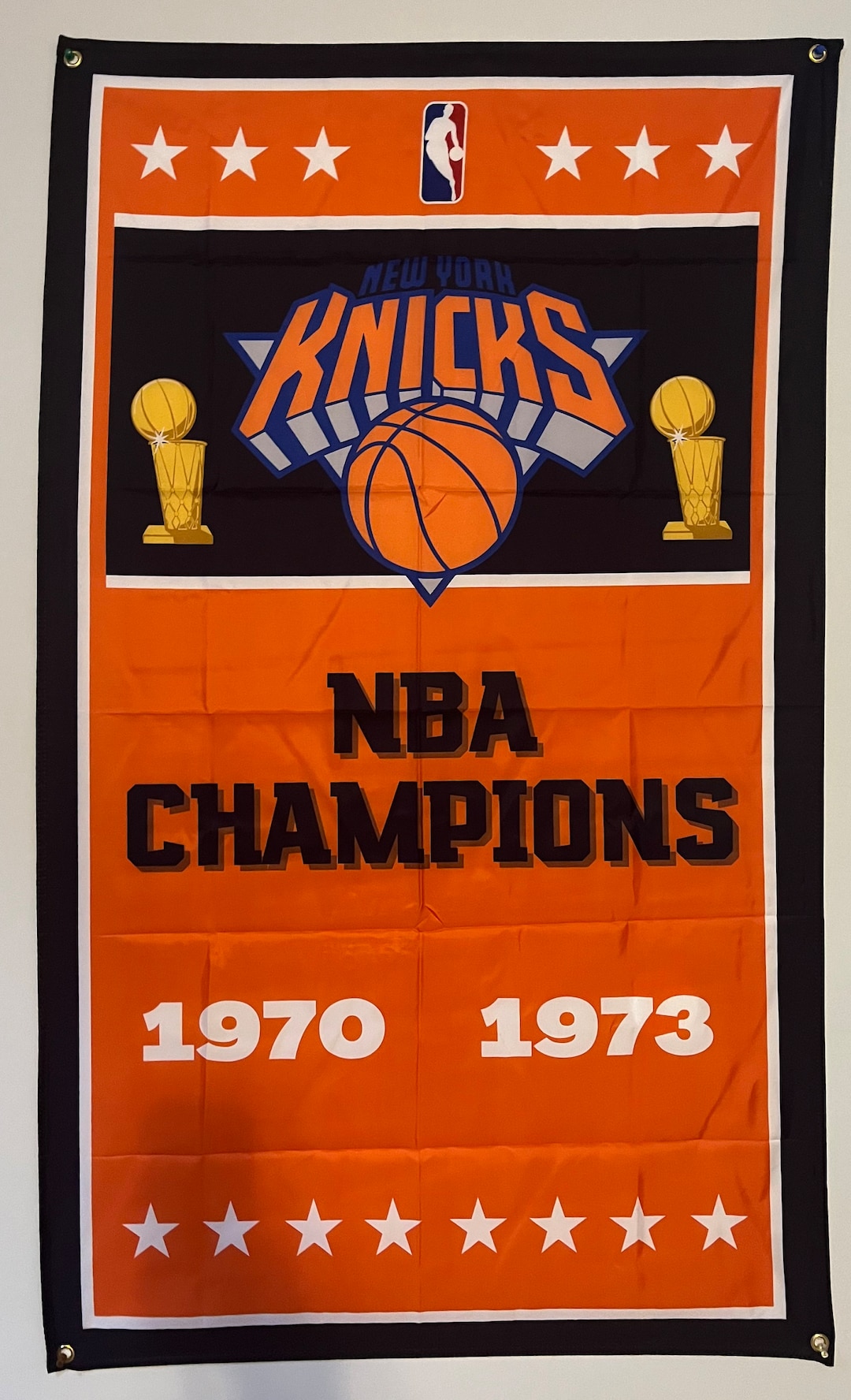New York Knicks NBA Championship Banner Flag Wall Art - Etsy