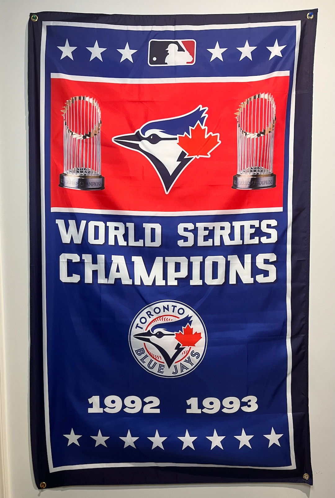 Toronto Blue Jays World Series Championship Banner Flag Wall Art - Etsy