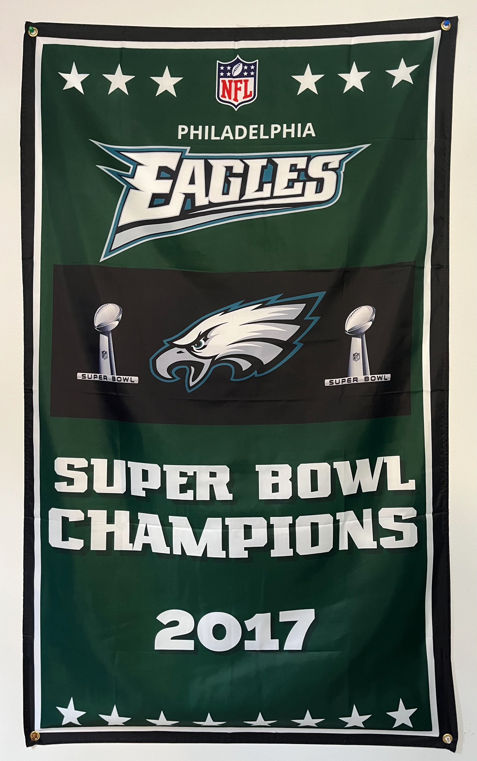 Philadelphia Eagles Super Bowl Championship Banner Flag Wall Art - Etsy