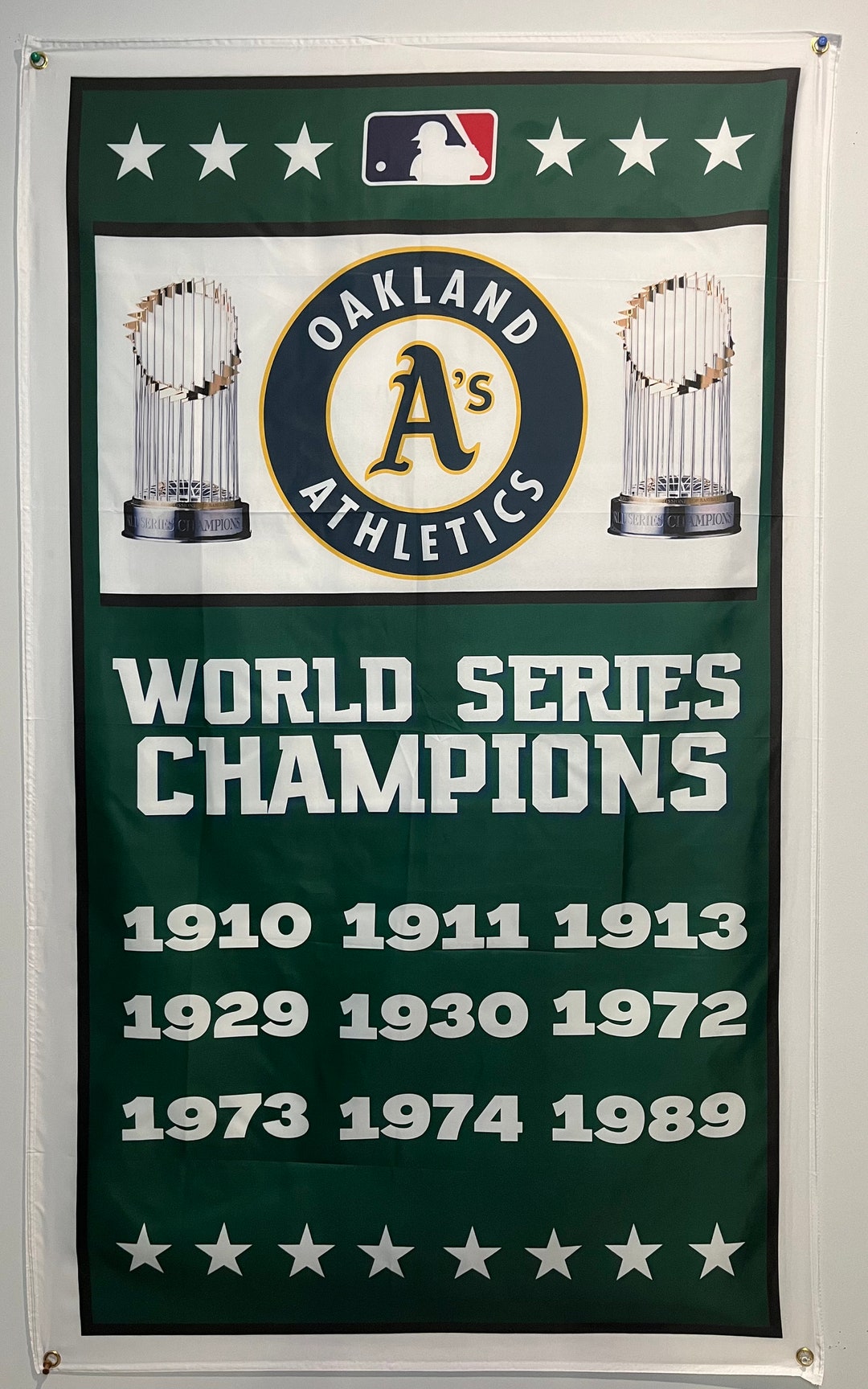 Oakland Athletics World Series Championship Banner Flag Wall Art - Etsy