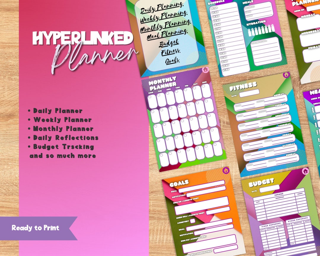 Digital Hyperlinked Planner Digital Planner Bundle Digital Planner With ...
